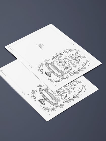 Simple Flower Coloring Greeting Card | Printable Fun for All Ages ...