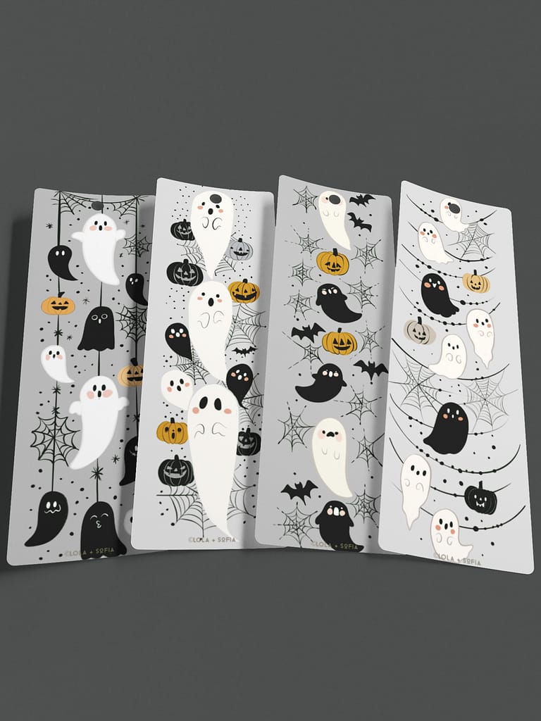 Little Ghosts & Pumpkins Printable Bookmark Set | LOLA + SOFIA