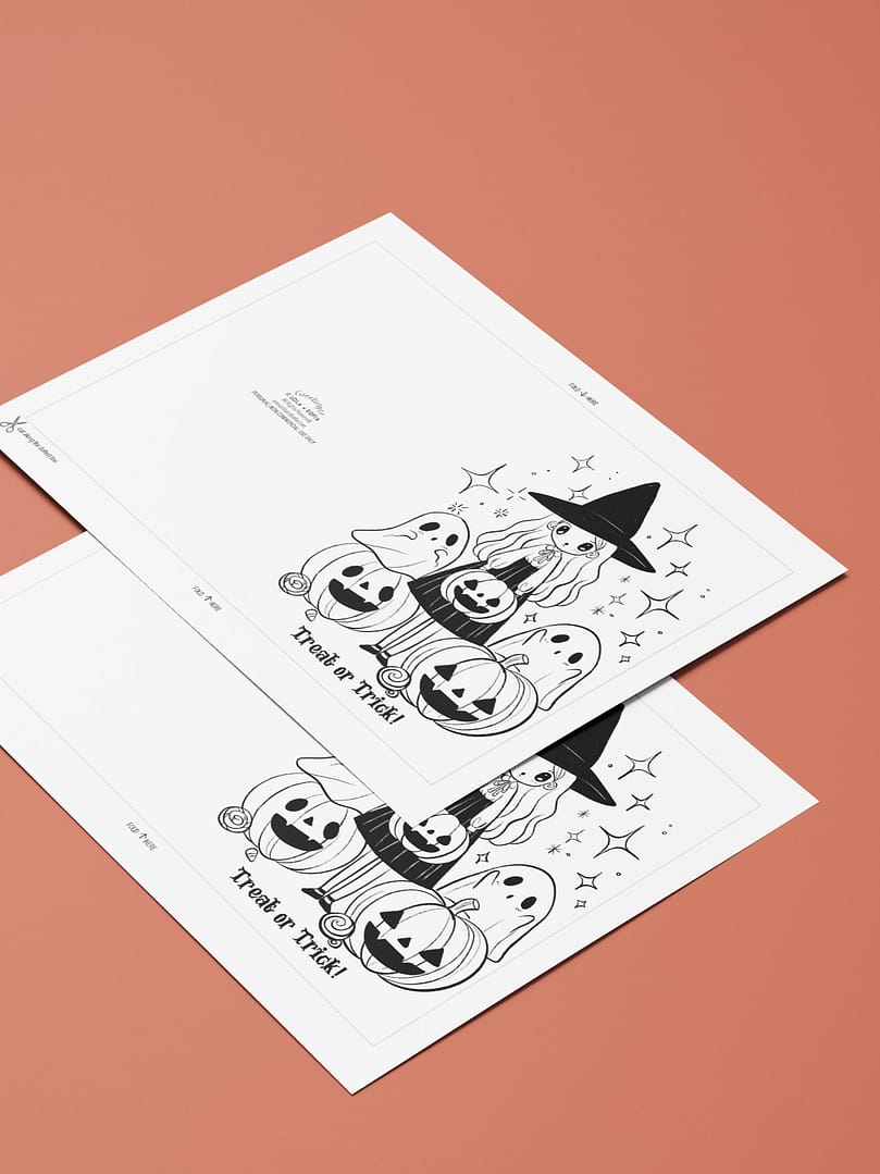 halloween card coloring pages