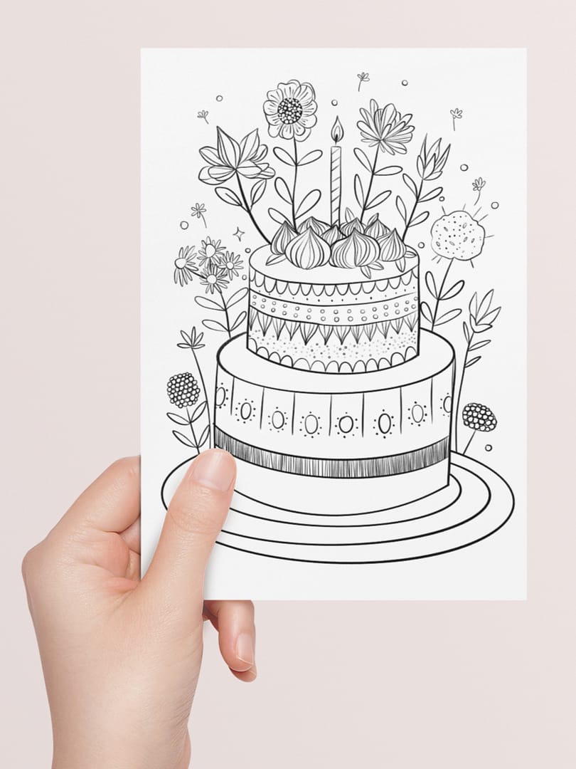 birthday cake printable coloring pages