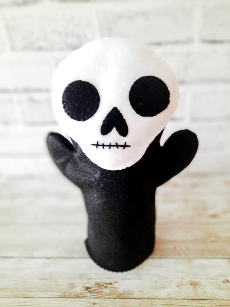 Handmade Felt Skull Hand Puppet | LOLA + SOFIA