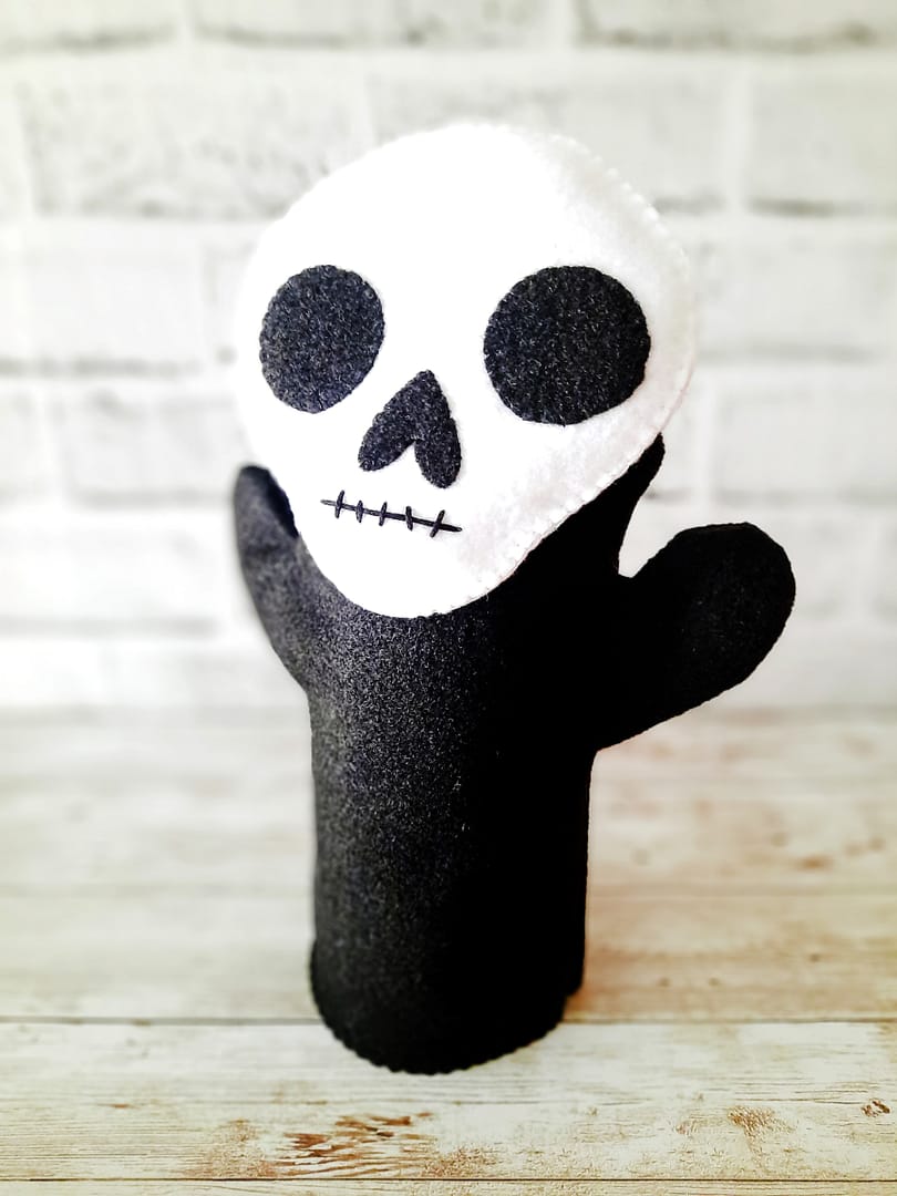 Handmade Felt Skull Hand Puppet | LOLA + SOFIA