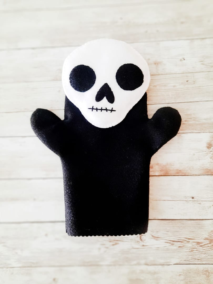 Handmade Felt Skull Hand Puppet | LOLA + SOFIA