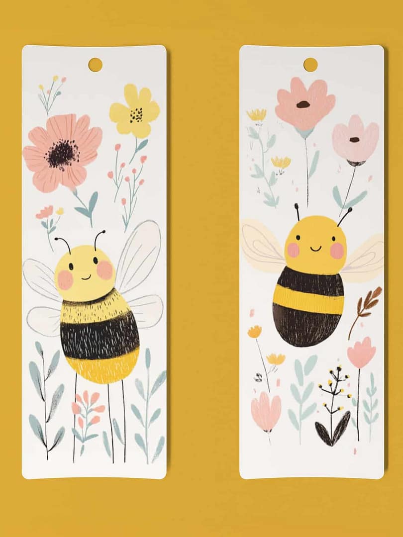 Happy Buzzing Bees Printable Bookmark Set | LOLA + SOFIA