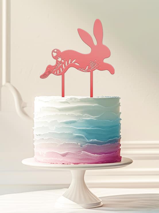 3D-Printed Floral Bunny Cake Topper | LOLA + SOFIA