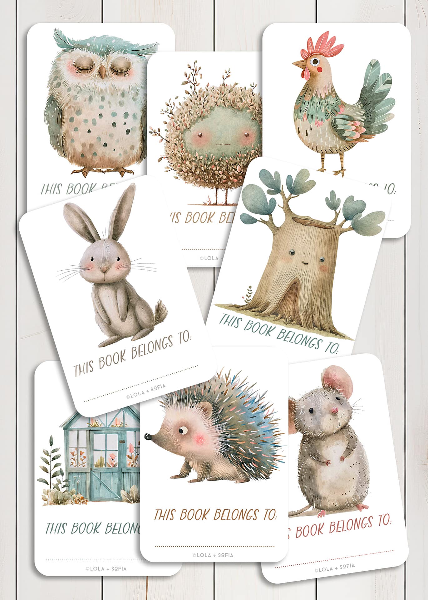 Nordic Spring Garden Printable Bookplate Set - LOLA + SOFIA