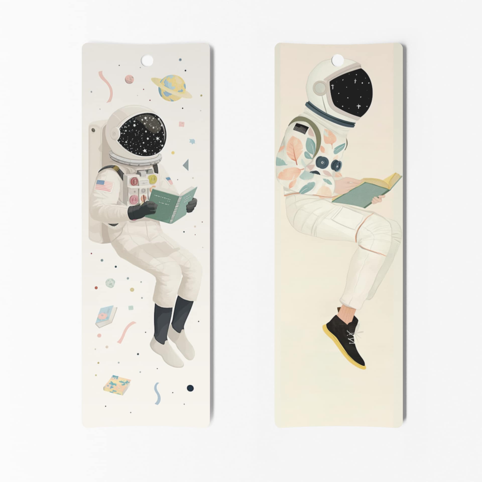 Printable Bookmark Set - Reading Astronauts | LOLA + SOFIA