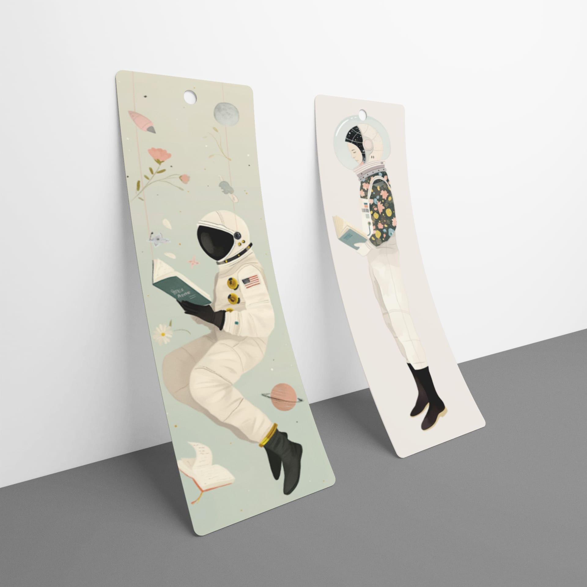 Printable Bookmark Set - Reading Astronauts | LOLA + SOFIA