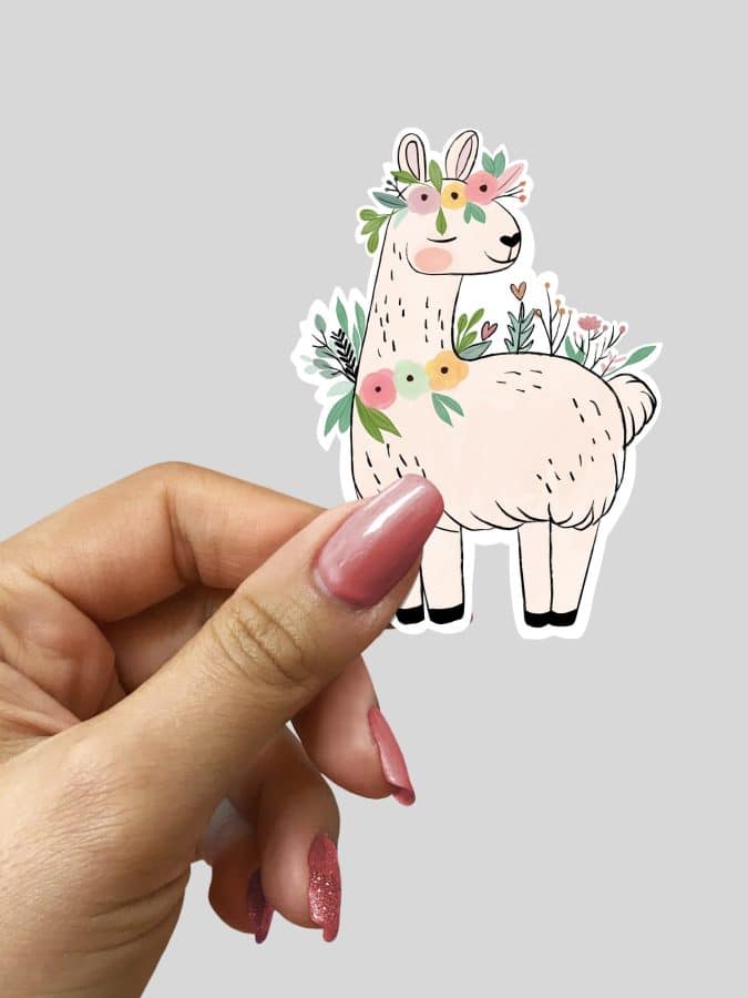 Floral Llama Sticker | LOLA + SOFIA