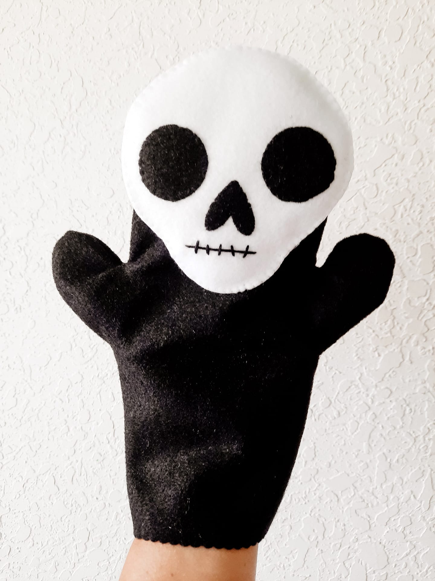 Handmade Felt Skull Hand Puppet | LOLA + SOFIA