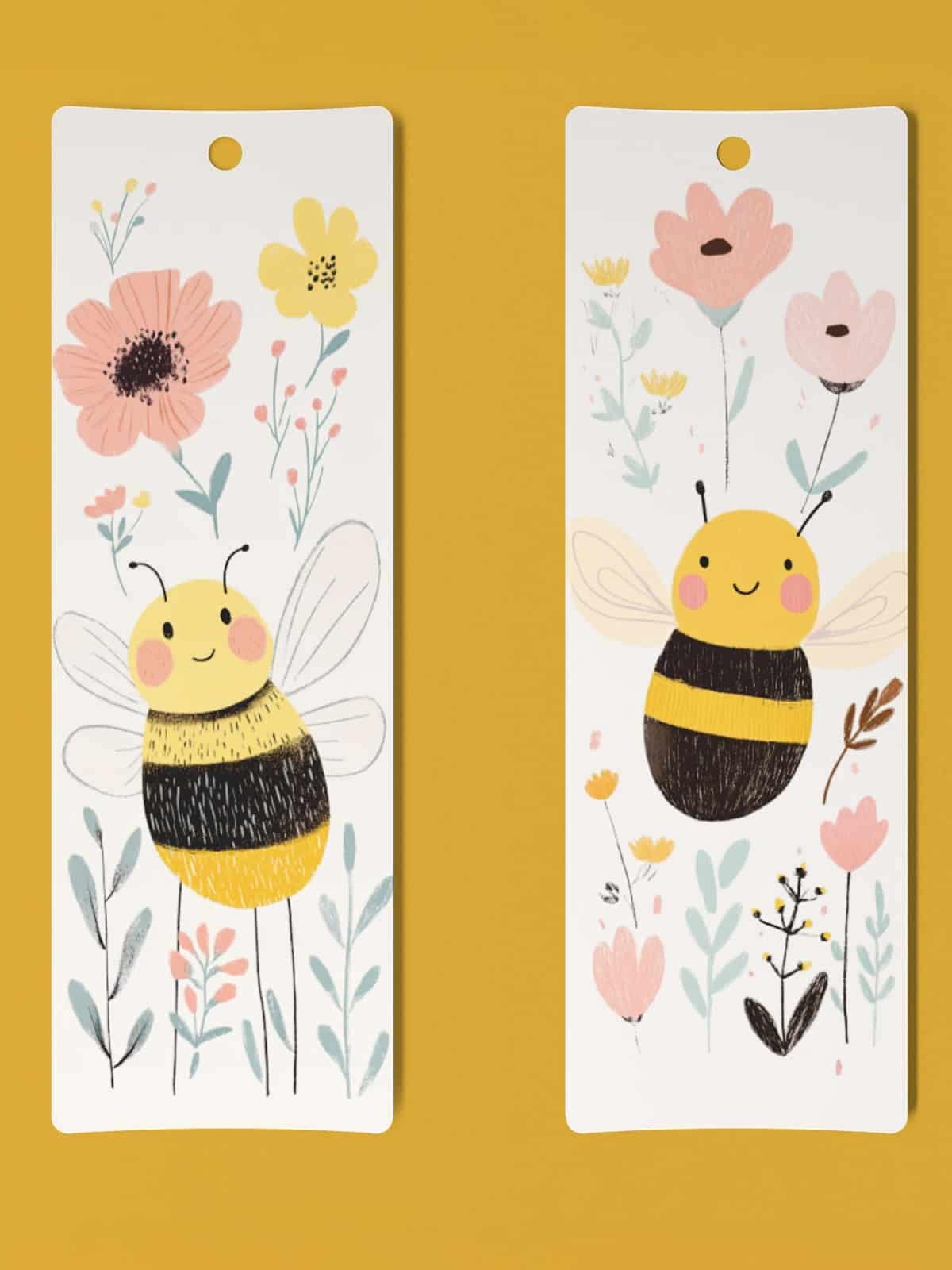 Happy Buzzing Bees Printable Bookmark Set | LOLA + SOFIA