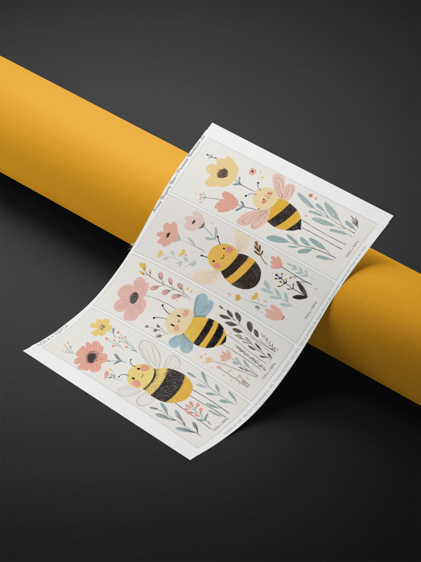 Happy Buzzing Bees Printable Bookmark Set | LOLA + SOFIA